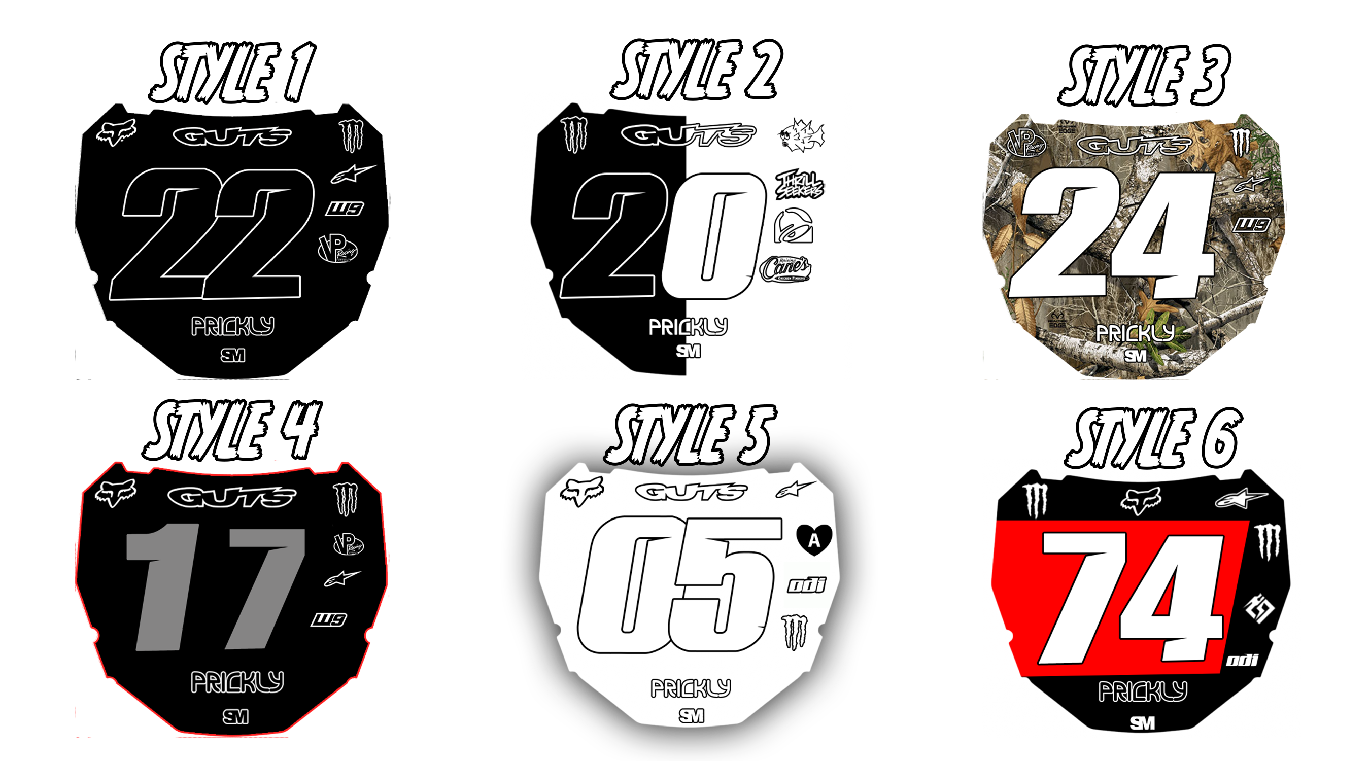 6 Styles ODI Plate Decal – SocalMotos